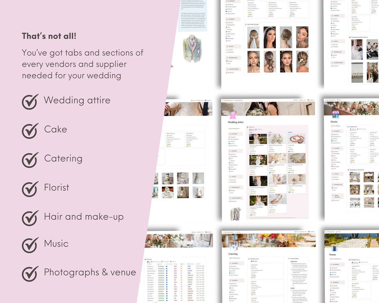 Wedding Planner Notion Template Wedding Program Planner Wedding ...