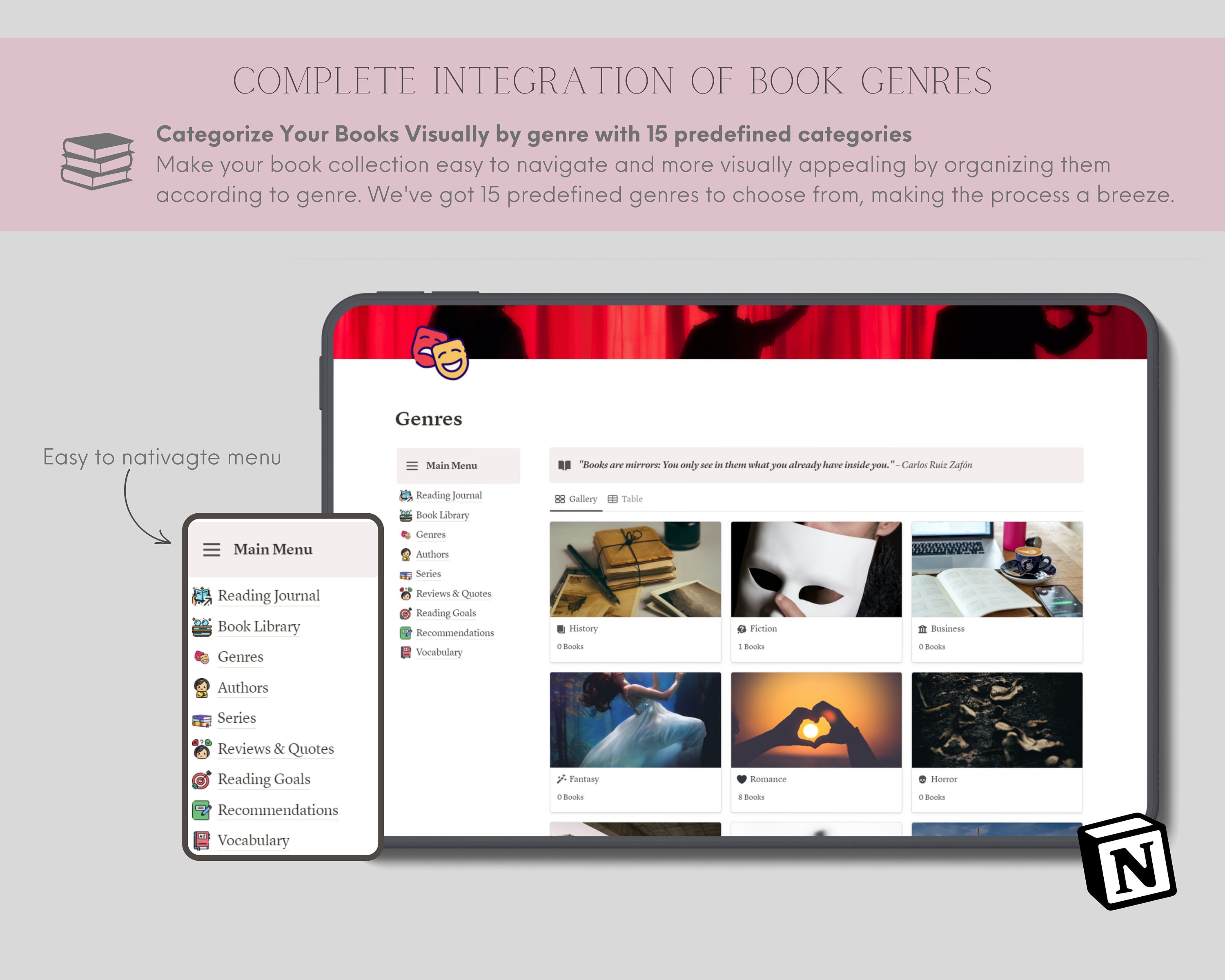 Reading Journal Notion Template Reading Tracker Notion Book Tracker ...