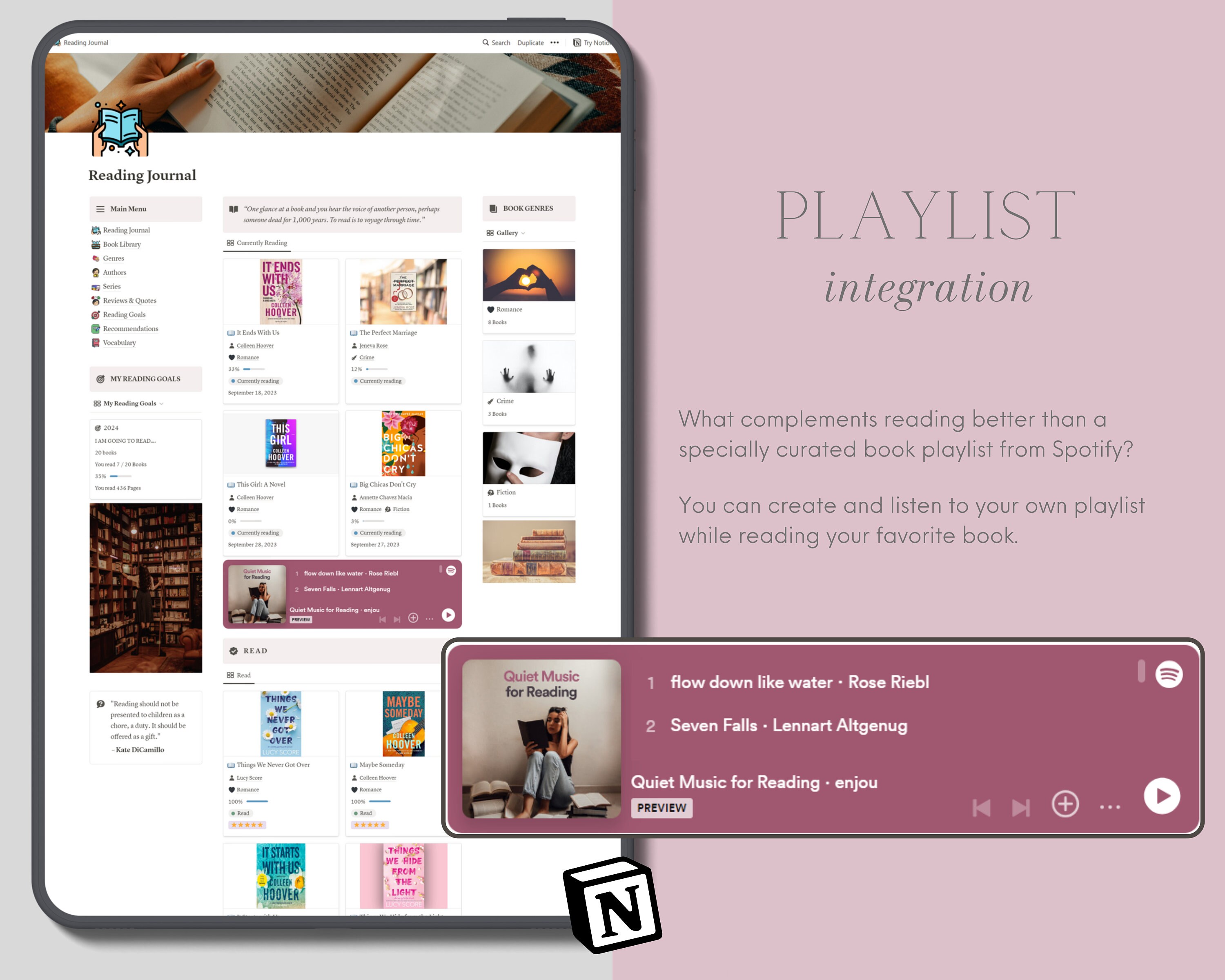 Reading Journal Notion Template Reading Tracker Notion Book Tracker ...