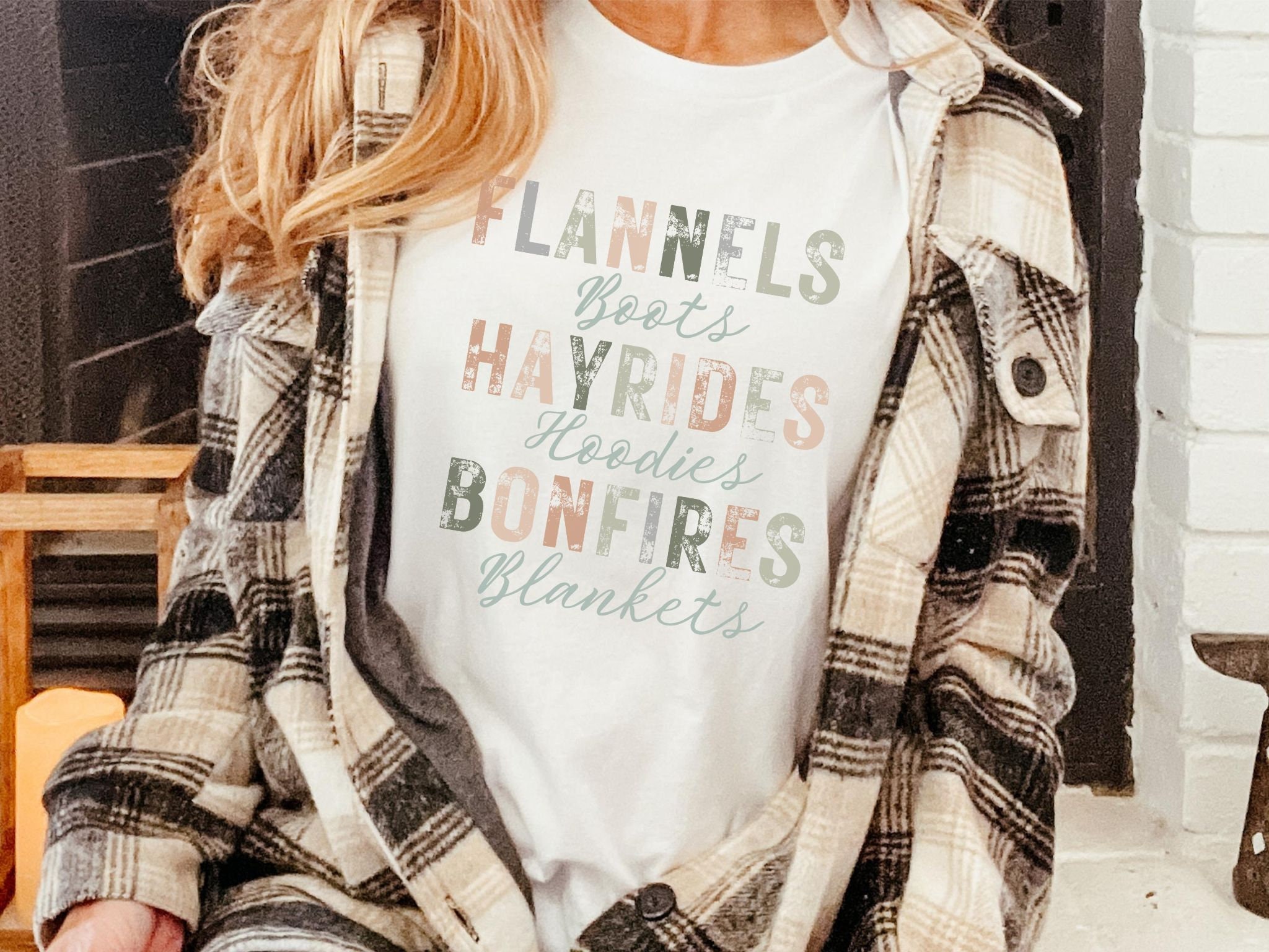 Flannel Bonfires Hayrides Shirt Autumn Shirt Fall Shirt - Etsy