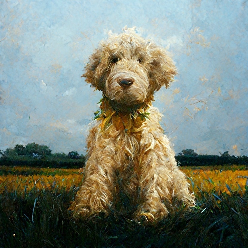 Goldendoodle Painting Digital Print - Etsy