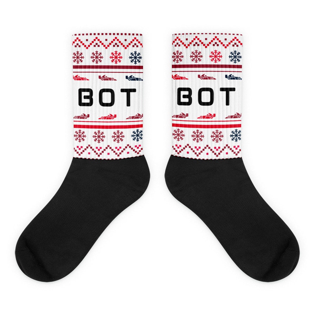 Formula 1 Valtteri Bottas Foot Sublimated Christmas Winter Crew Socks ...