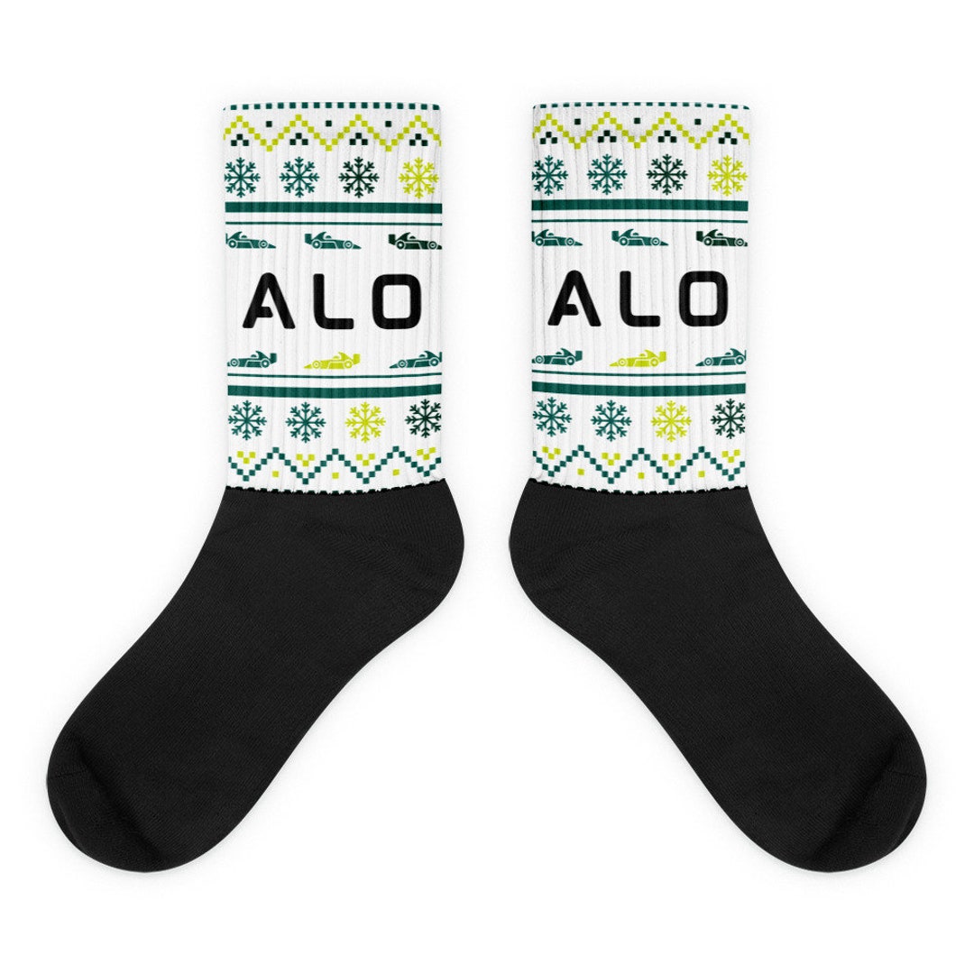 Formula 1 Fernando Alonso Foot Sublimated Christmas Winter Crew Socks ...