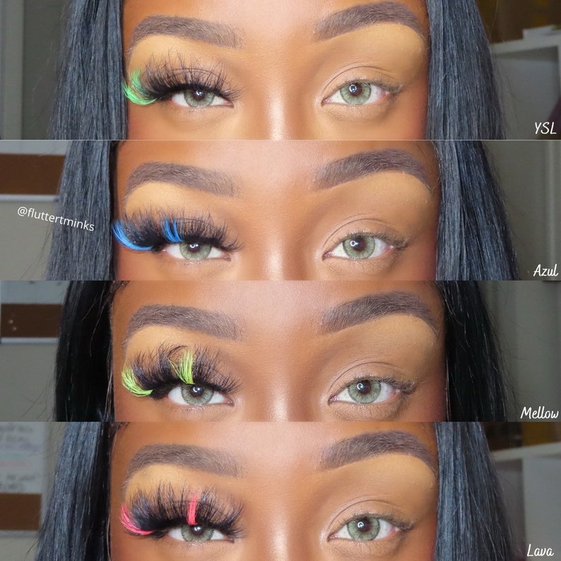 Colored Lashes Wholesale Colored Lashes Colored Mink - Etsy