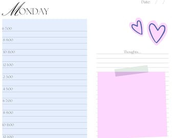 Piano Teacher Printable Planner Pink Floral Daily Weekly - Etsy