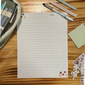 Floral Daisy Letter Writing Template - Etsy