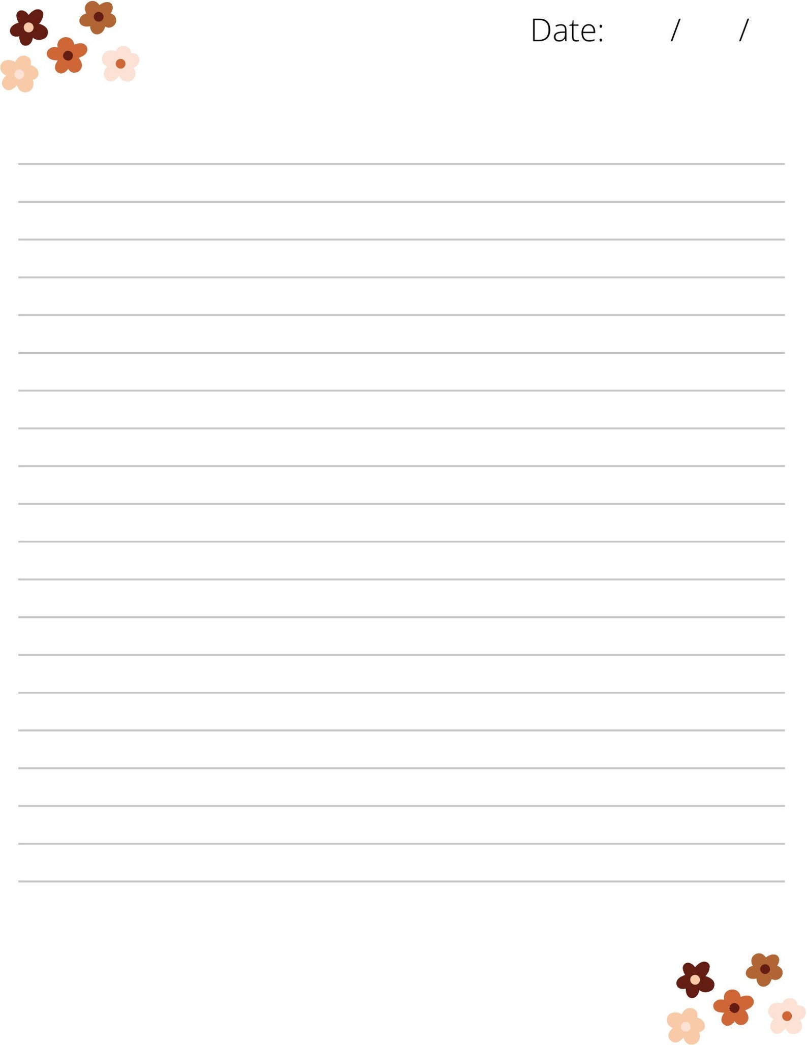 Floral Daisy Letter Writing Template - Etsy