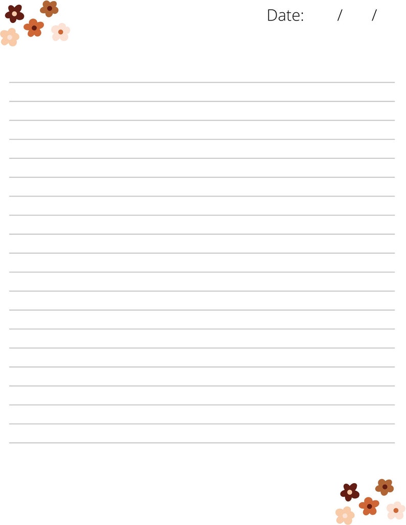 Floral Daisy Letter Writing Template - Etsy