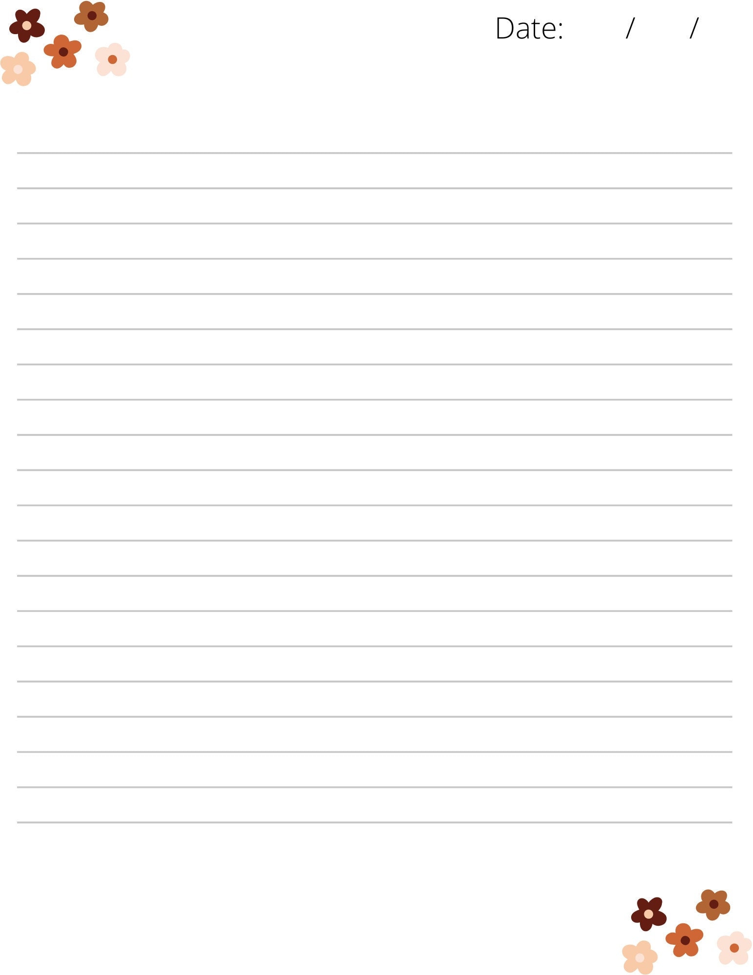 Floral Daisy Letter Writing Template - Etsy