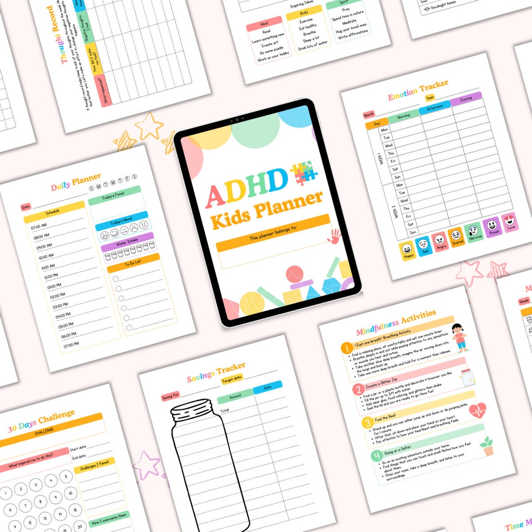 ADHD & ASD Kids Planner Customizable and Printable Daily Organizer - Etsy