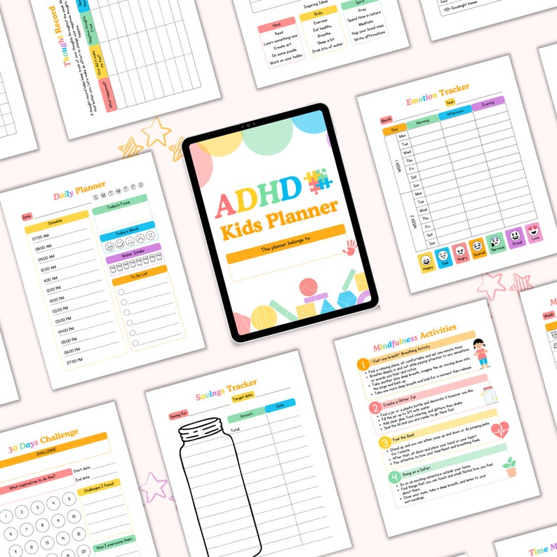 ADHD & ASD Kids Planner Customizable and Printable Daily Organizer - Etsy