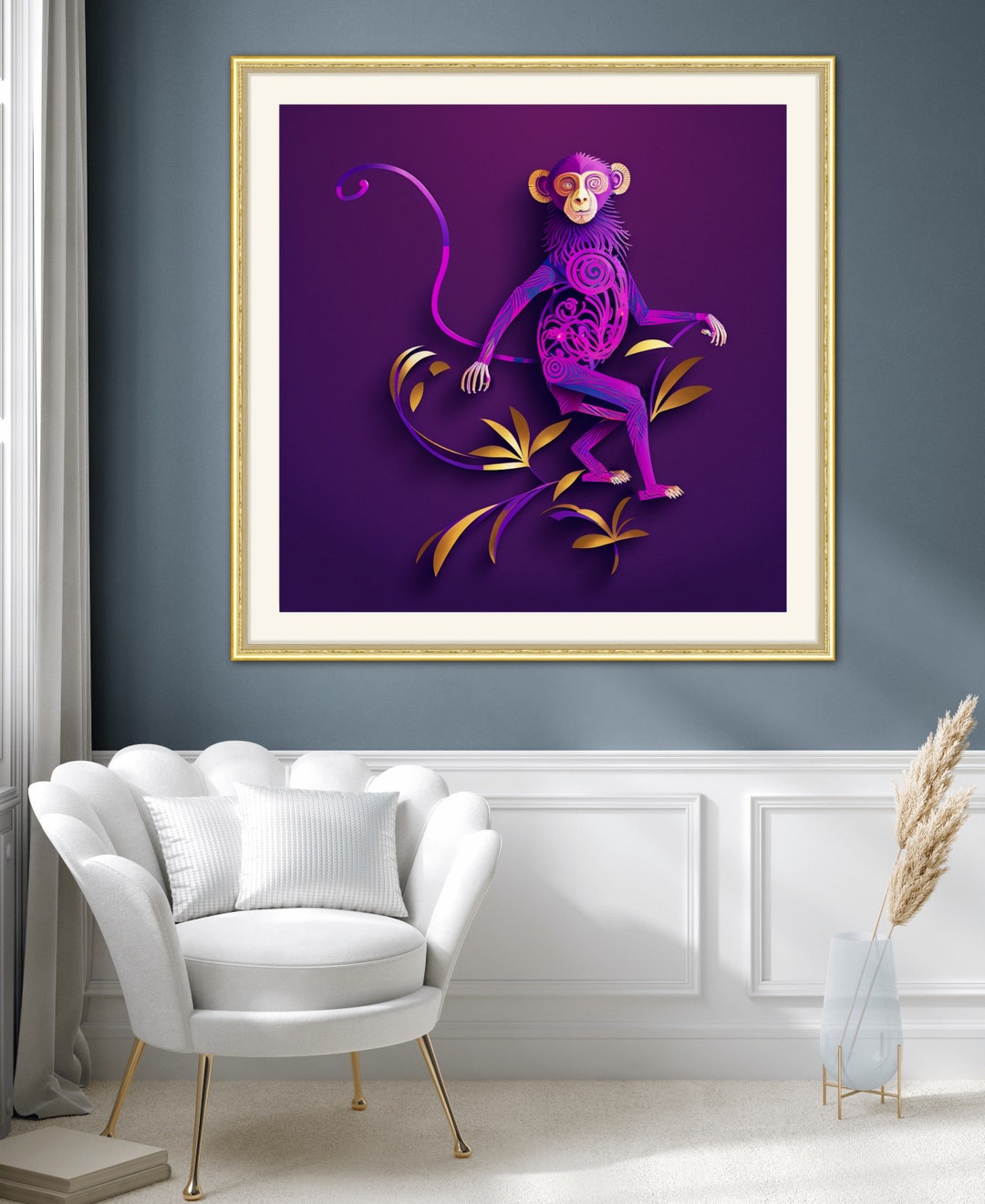 Zodiac Signs Monkey Chinese Zodiac Animal. Digital Artwork. Horoscope ...