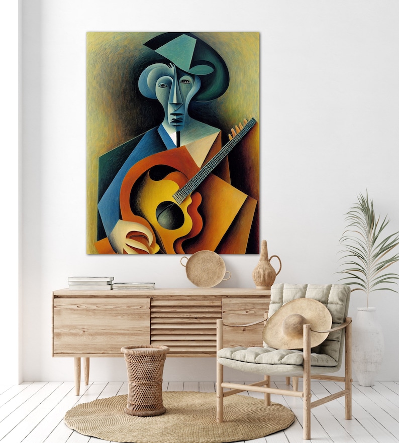 Pablo Picasso the Old Guitarist Set of 2 Digital Art Inspired by the ...