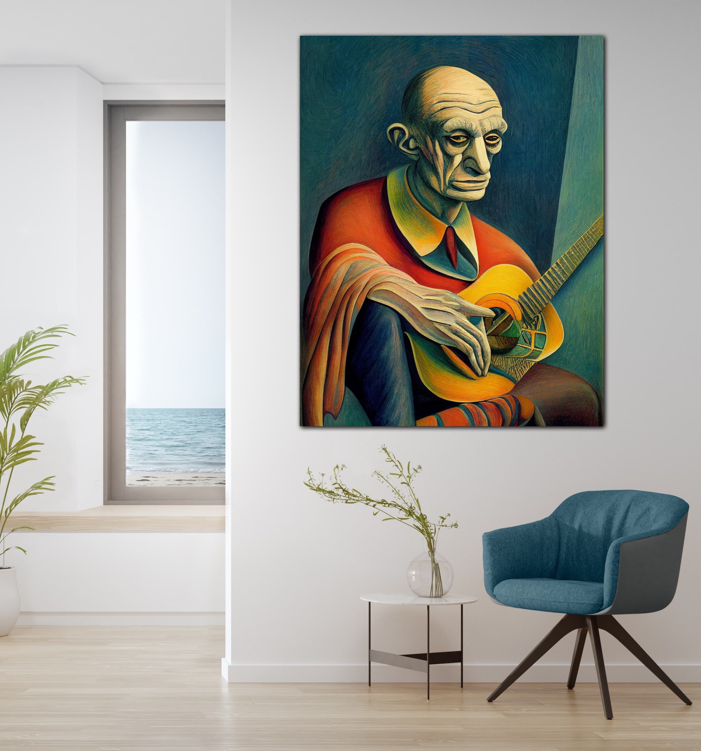 Pablo Picasso the Old Guitarist Set of 2 Digital Art Inspired by the ...