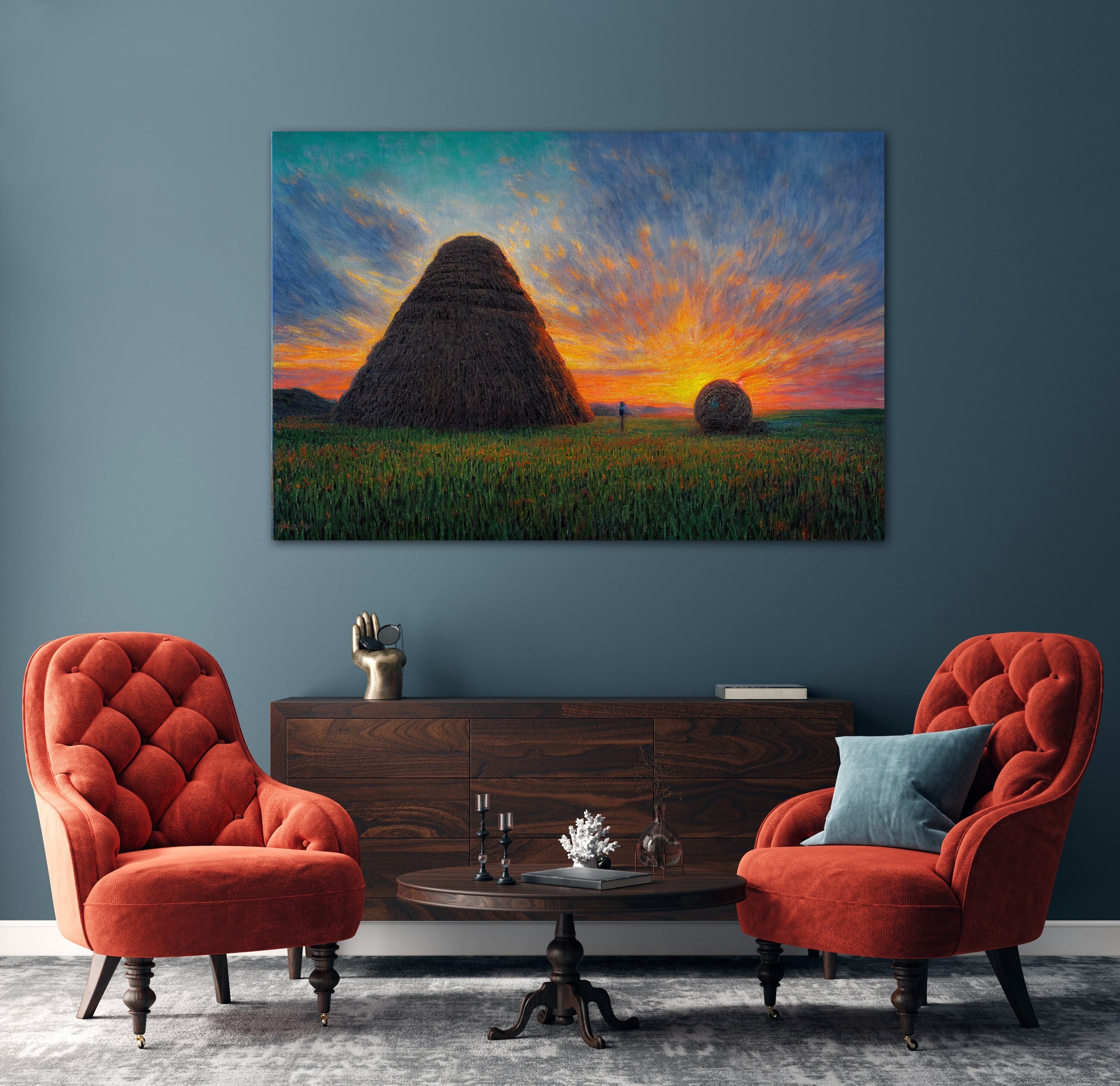 Claude Monet Haystacks Set of 2 Digital Art Inspired by "haystacks ...