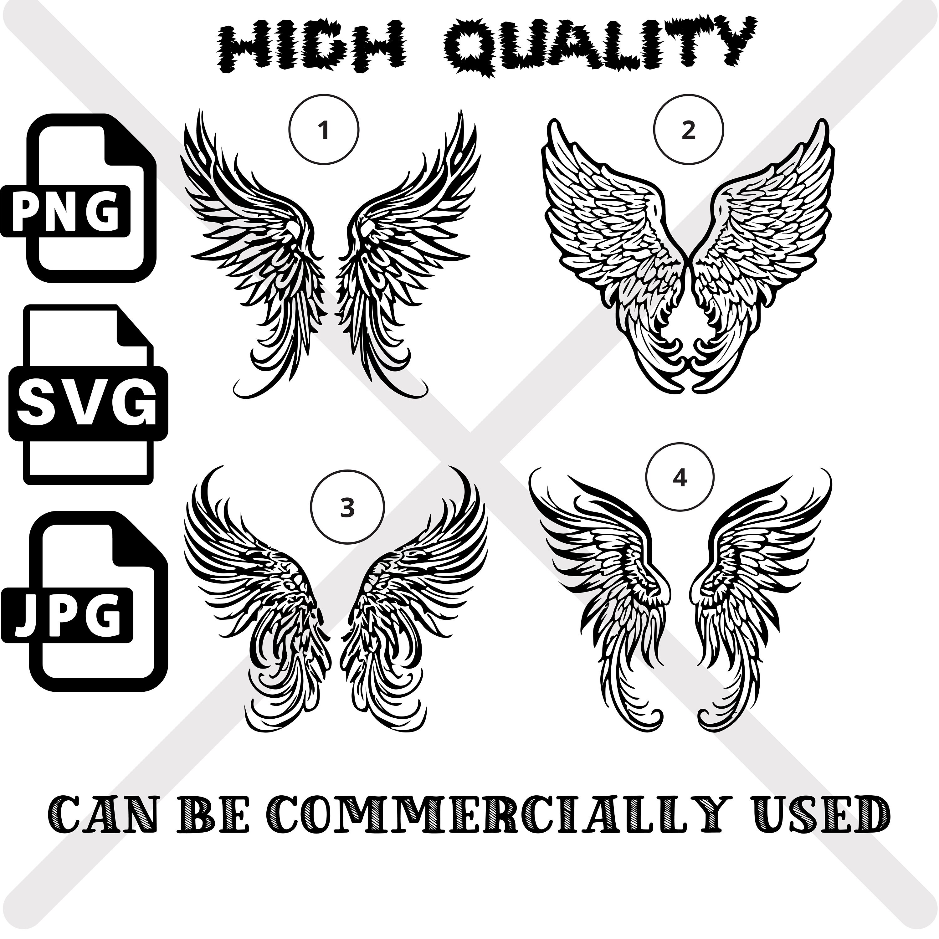 Angel Wings SVG - Heaven Feathers - Printable Download Image - Angelic ...