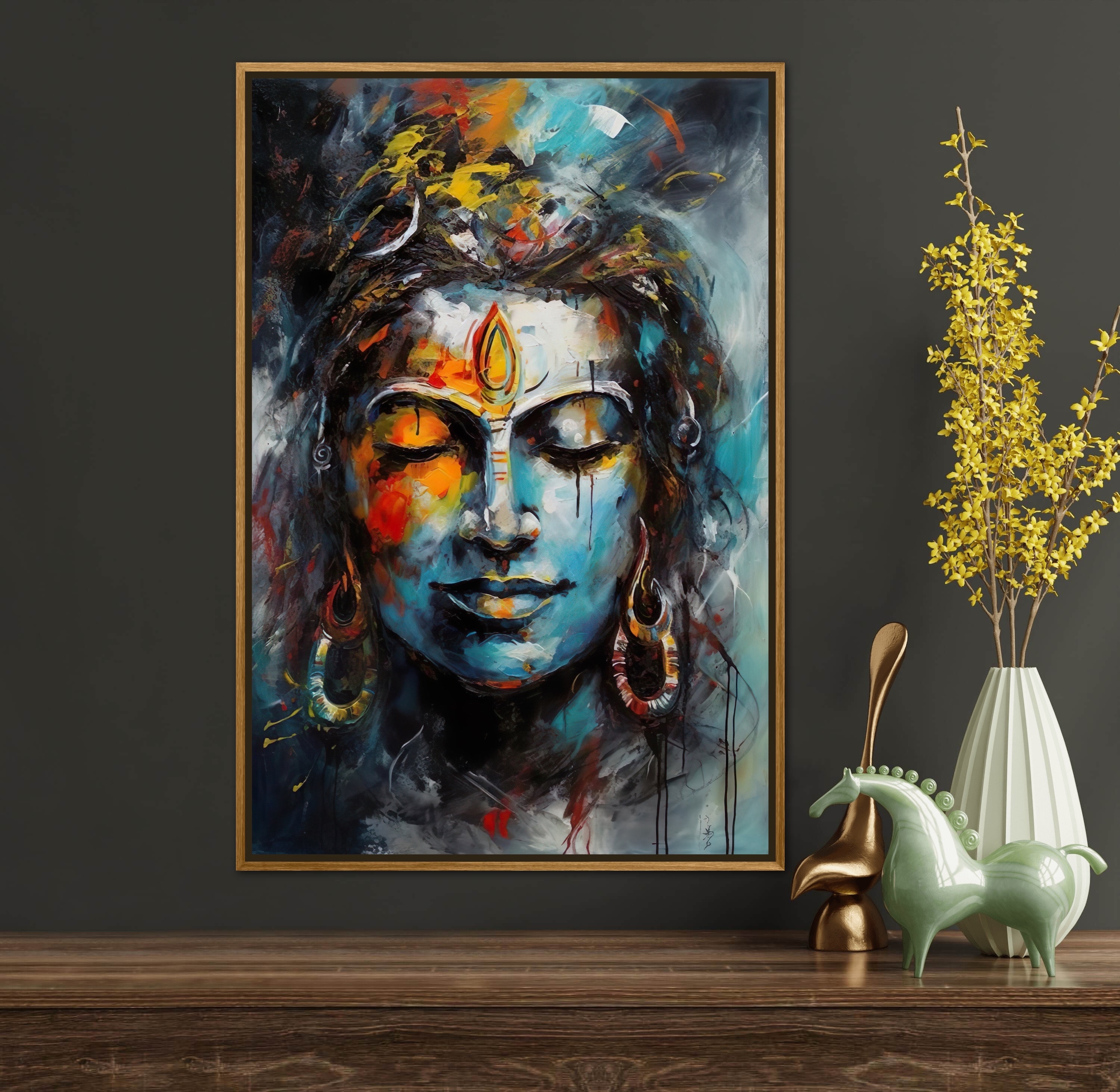 Lord Shiva Modern Wall Art Set of 5, Lord Shiva Artwork Poster Canvas ...
