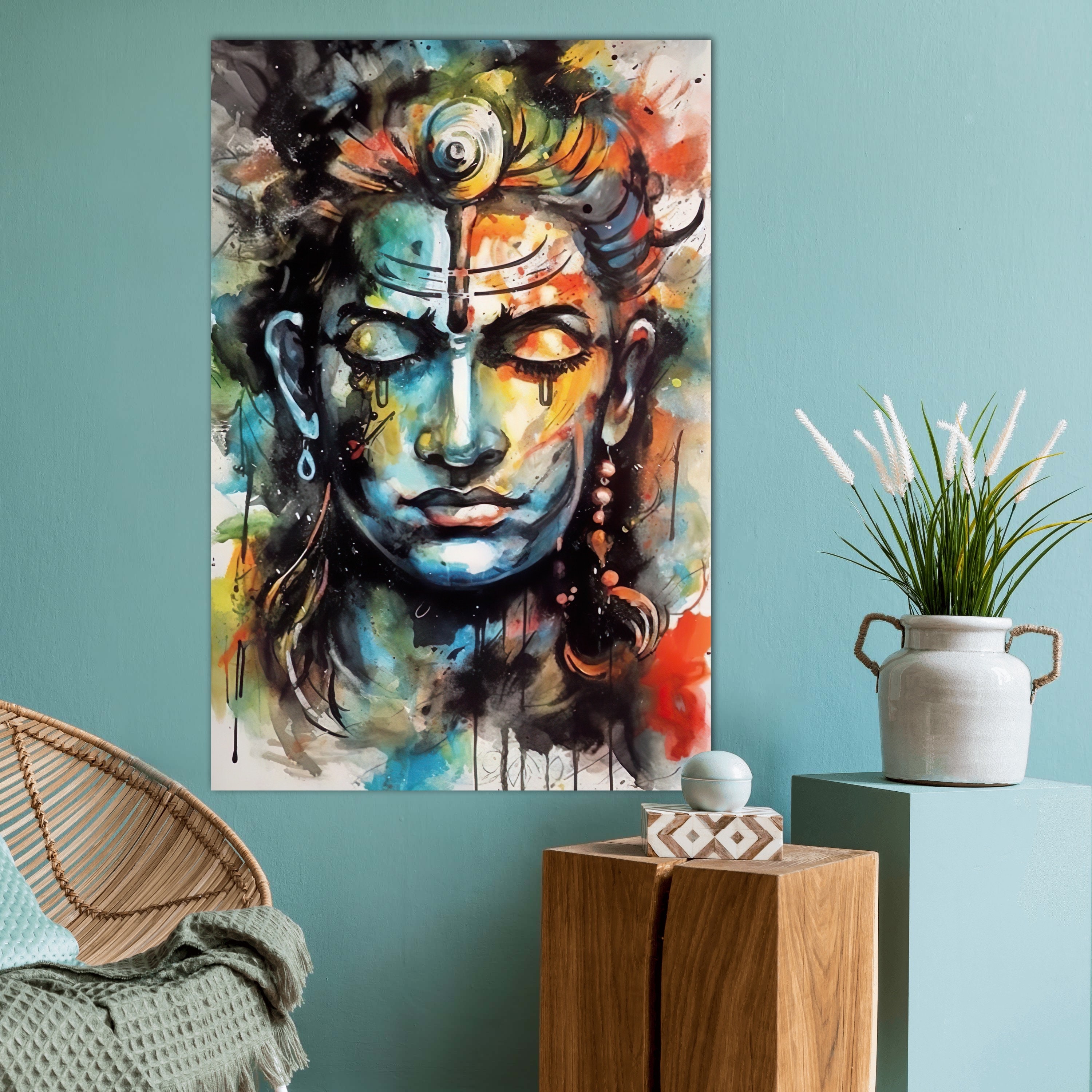 Lord Shiva Modern Wall Art Set of 5, Lord Shiva Artwork Poster Canvas ...