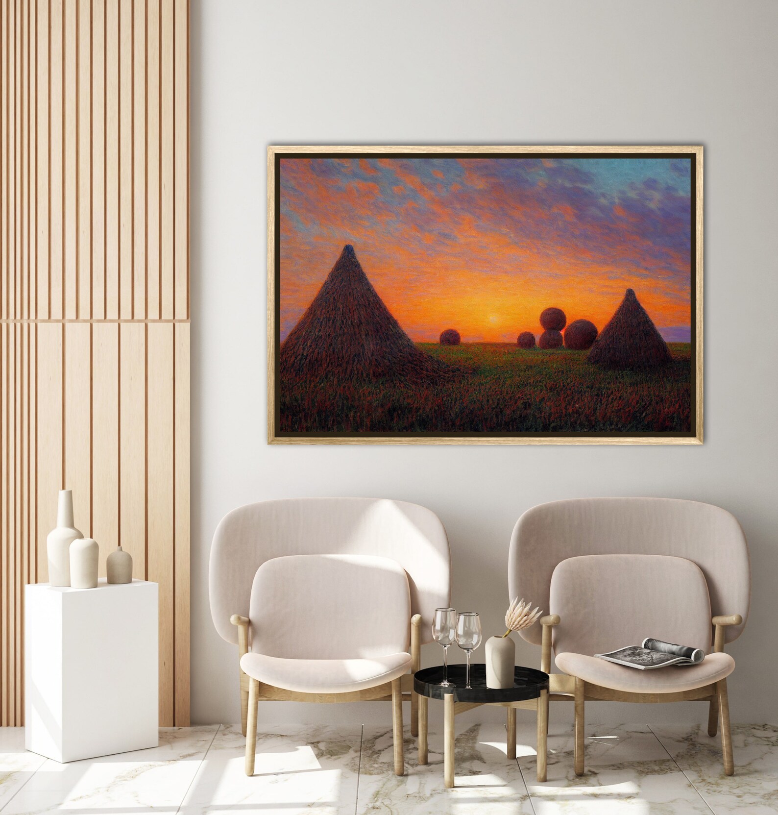 Claude Monet Haystacks Set of 2 Digital Art Inspired by "haystacks ...