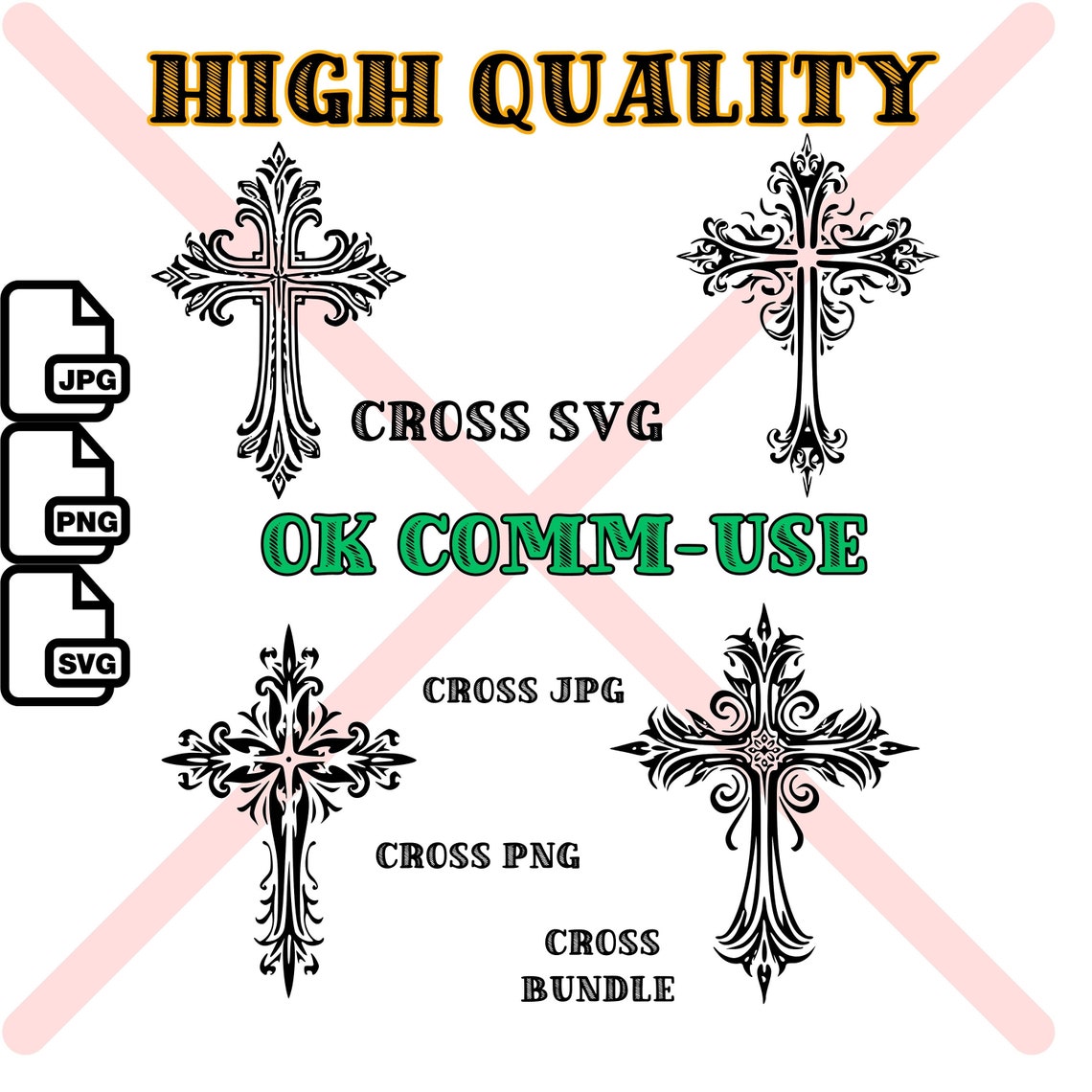 Cross Svg, Cross Bundle SVG, Cross Clipart, Christian Cross SVG ...