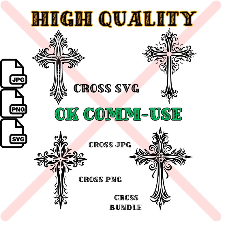 Cross Svg, Cross Bundle SVG, Cross Clipart, Christian Cross SVG ...