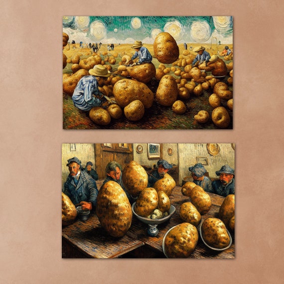 Van Gogh the Potato Eaters Set of 2 Digital Original Art - Etsy