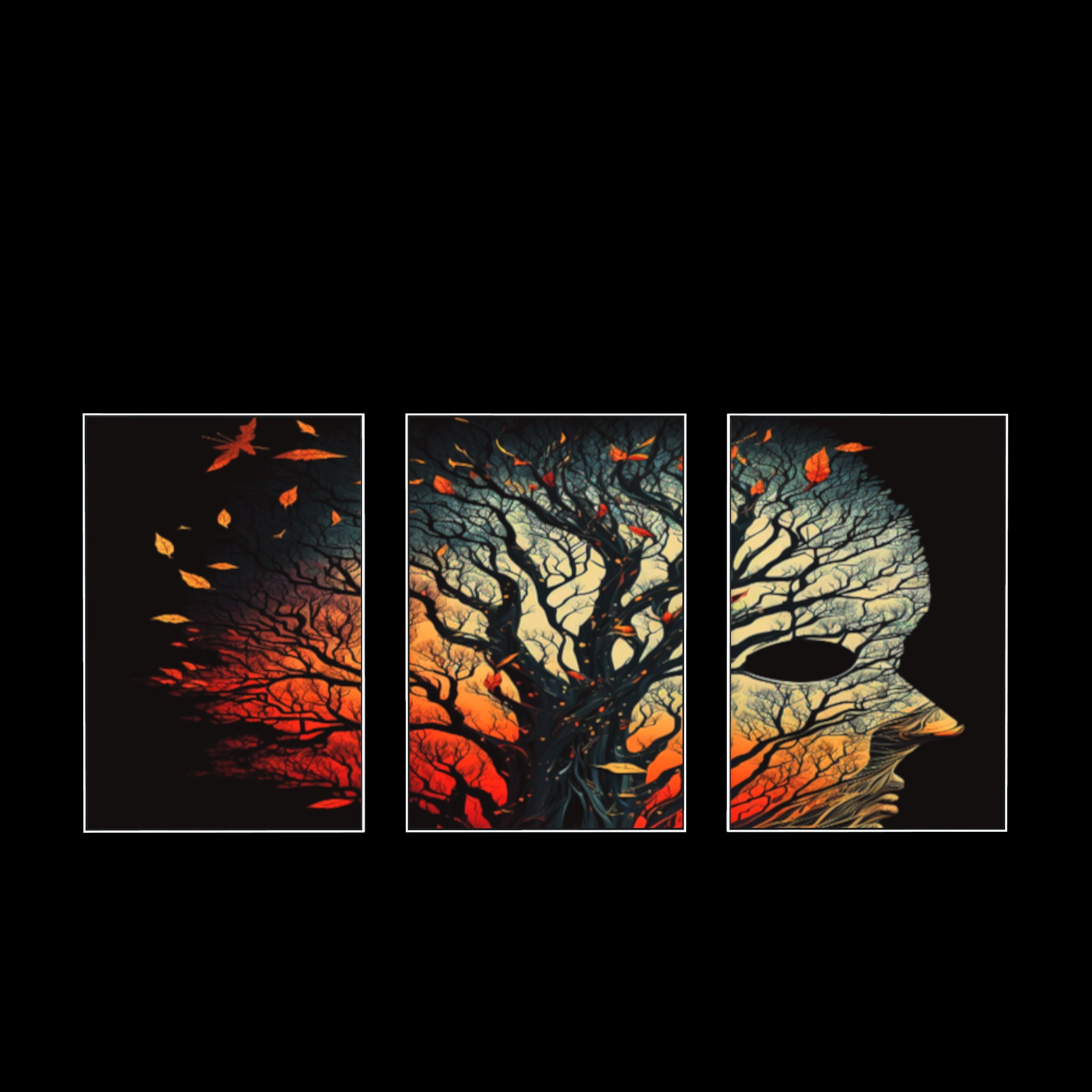 Tree of Life Wall Art, Tree of Knowledge Art, Spiritual Wall Art SET of ...