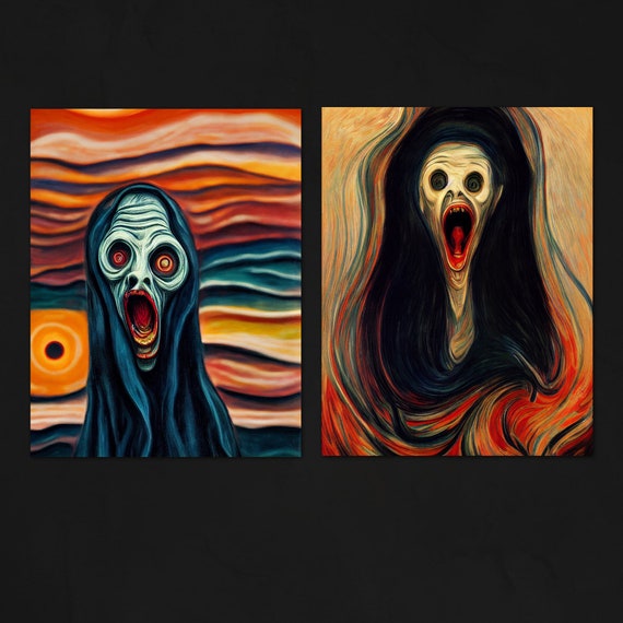 Edvard Munch the Scream Set of 2 Digital Original Art Inspired - Etsy