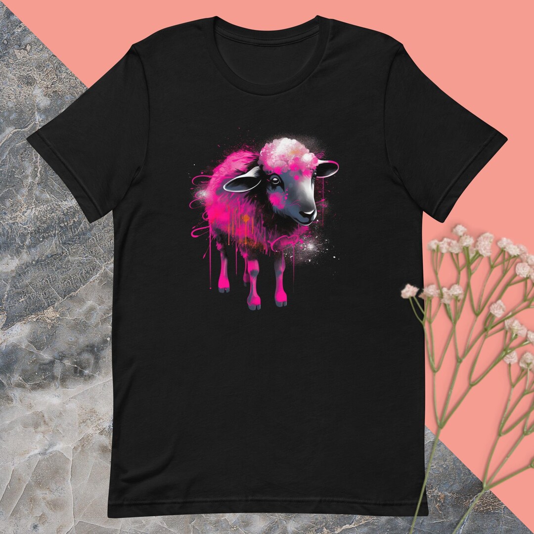 Pink Sheep, Pink Sheep Design, Pink Sheep T-shirt Design, Sheep Design ...