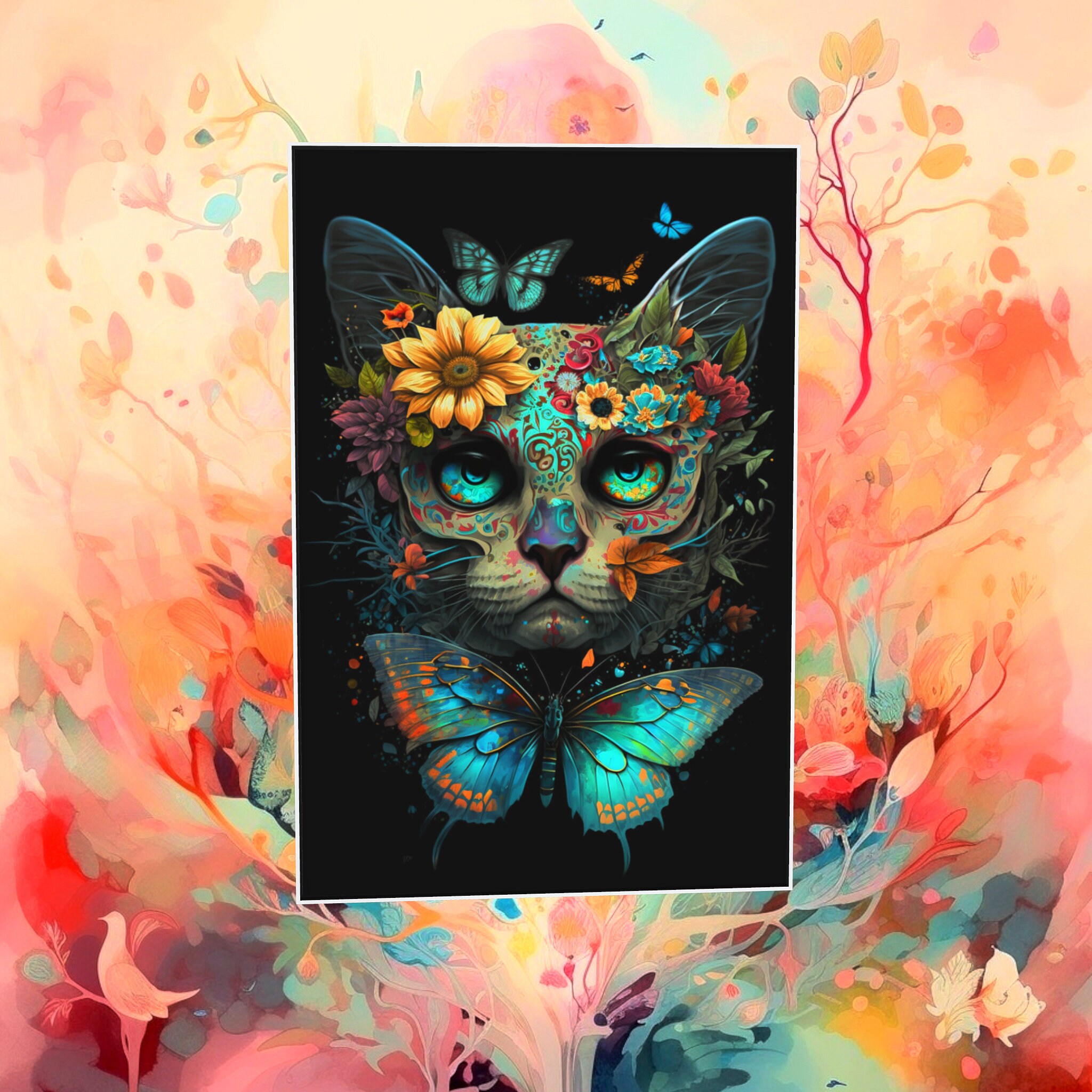 Cat Inspired Digital Designs for Tumblers, Keychains, Canvases, and ...