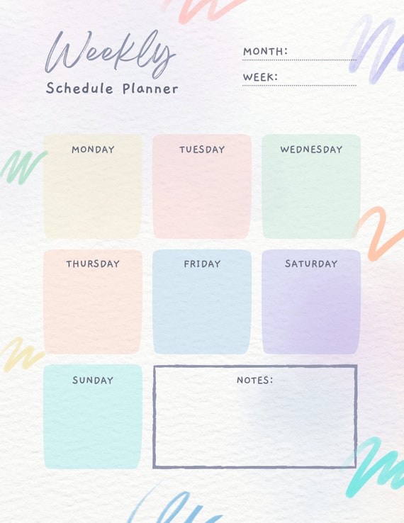 Digital Planner Digital Download Downloadable Weekly Planner - Etsy