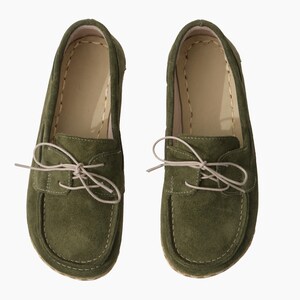 Handmade Barefoot, Suede Green Leather, Barefoot Grounding Shoes ...