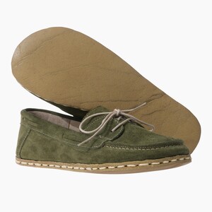 Handmade Barefoot, Suede Green Leather, Barefoot Grounding Shoes ...