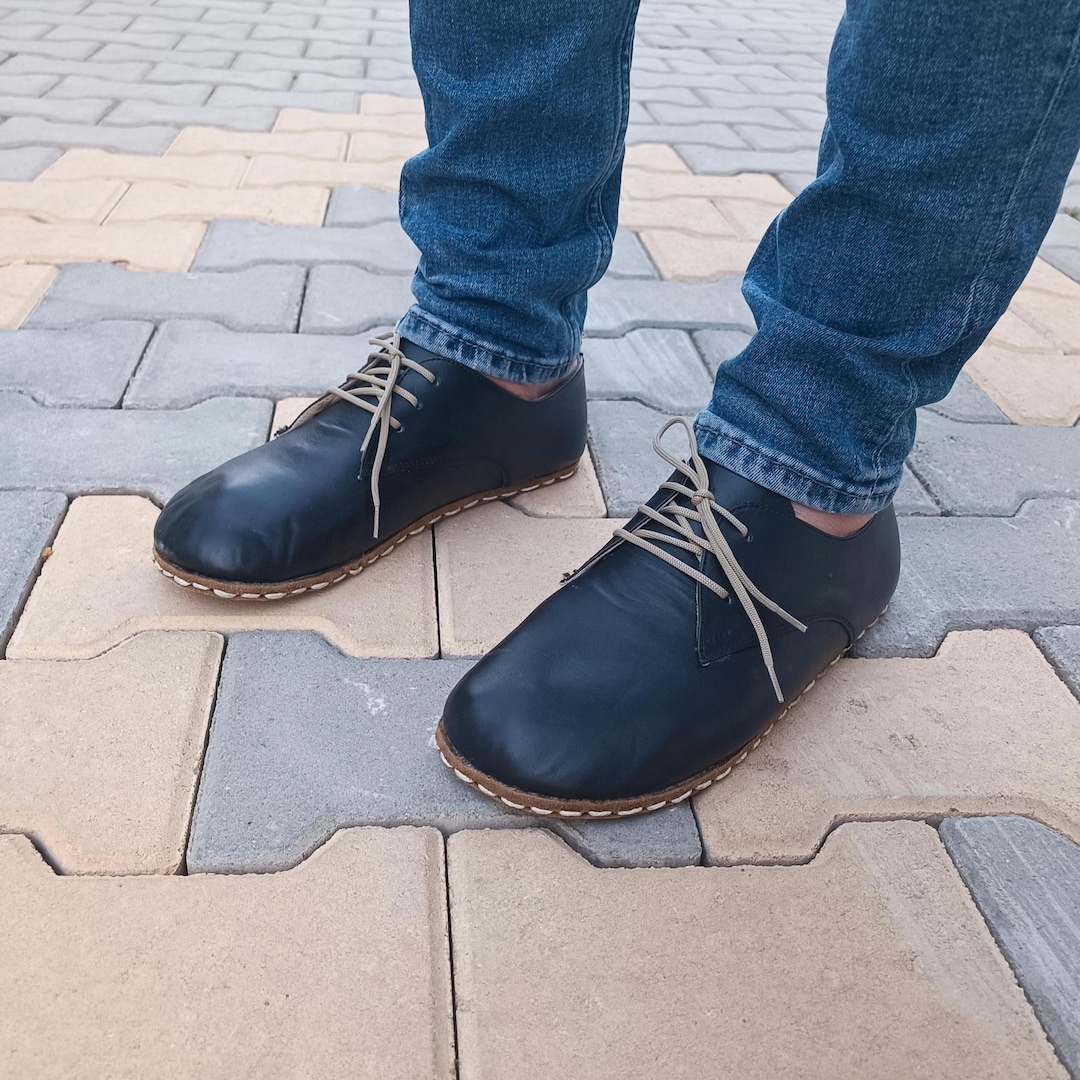 Grounding Shoes, Minimalist Shoes, Men Oxford Black Shoes, Wide Toe Box ...