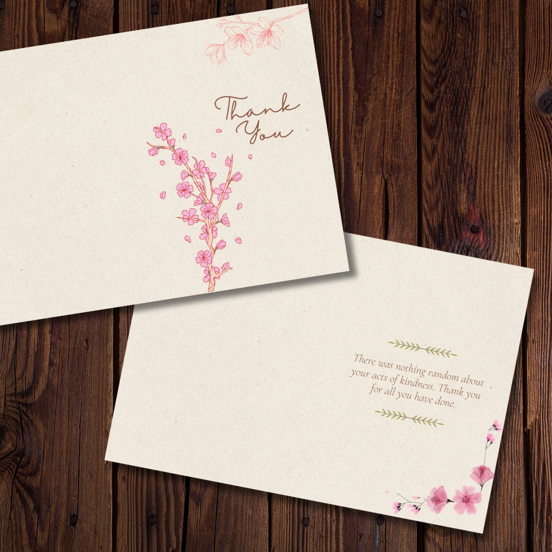 Folding Thank You Card, Instant Digital Download, PDF for Printing - Etsy