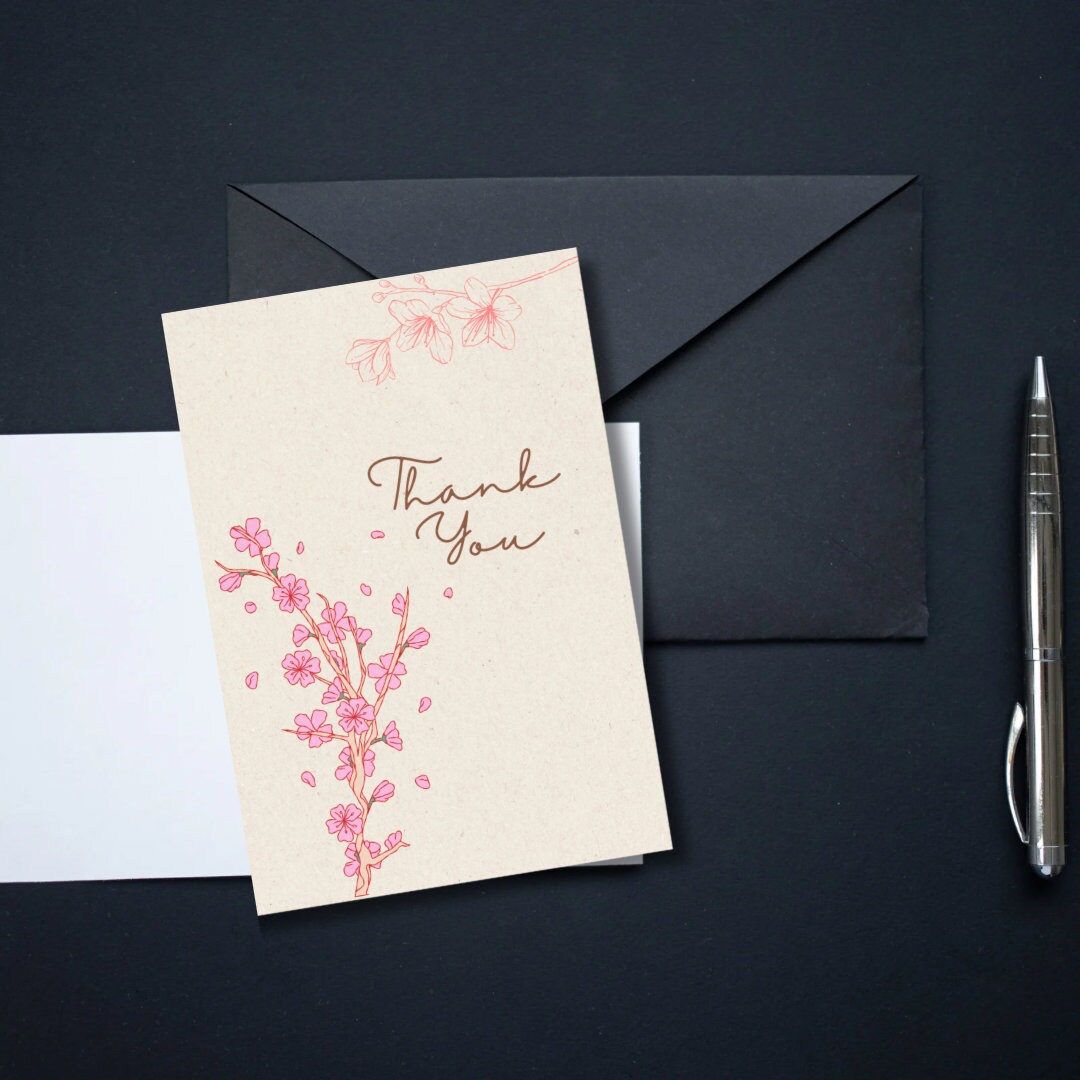 Folding Thank You Card, Instant Digital Download, PDF for Printing - Etsy