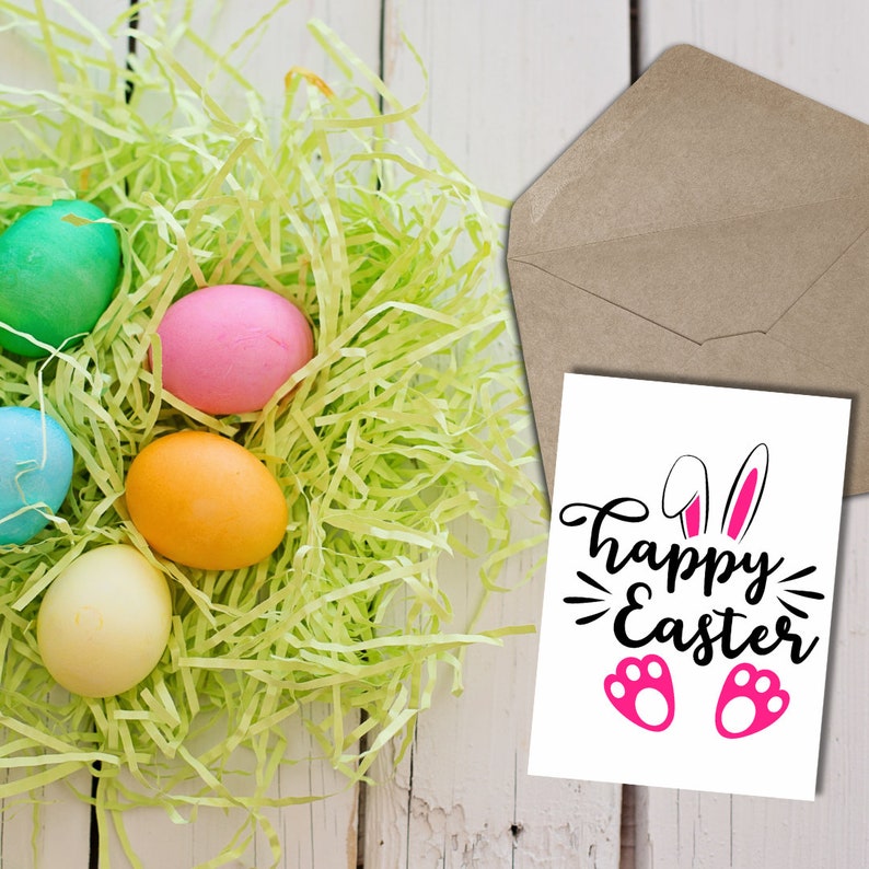 Happy Easter Spring Serenity: A Blessed Easter Bunny Cardeaster ...