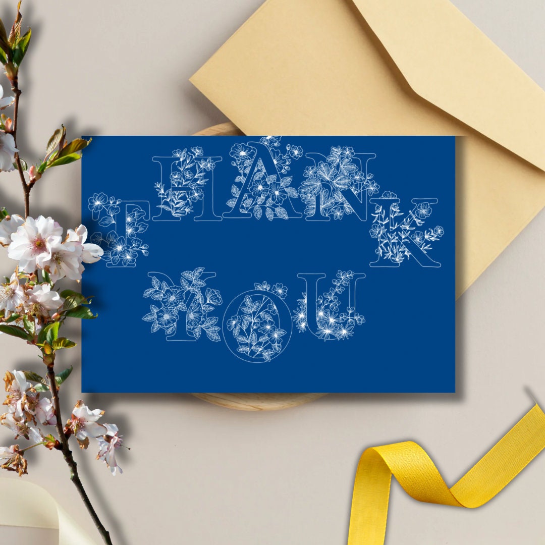 Folding Thank You Card, Instant Digital Download, PDF for Printing - Etsy