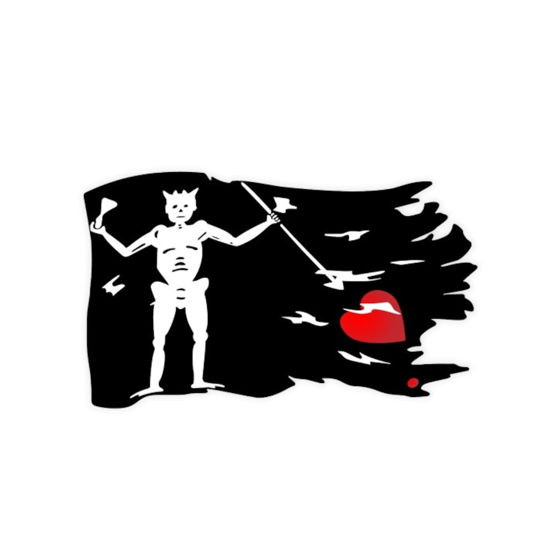 Blackbeard Edward Teach Tattered Flag Jolly Roger Decal - Etsy