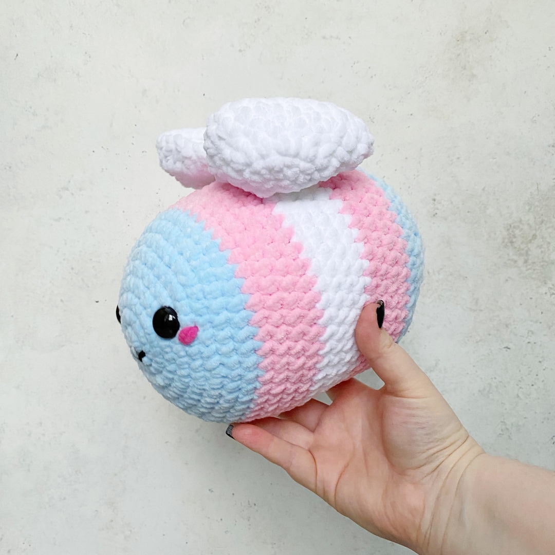 Transgender Crochet Bee Plushie - LGBTQ+ Crochet Bee - Trans Bee ...