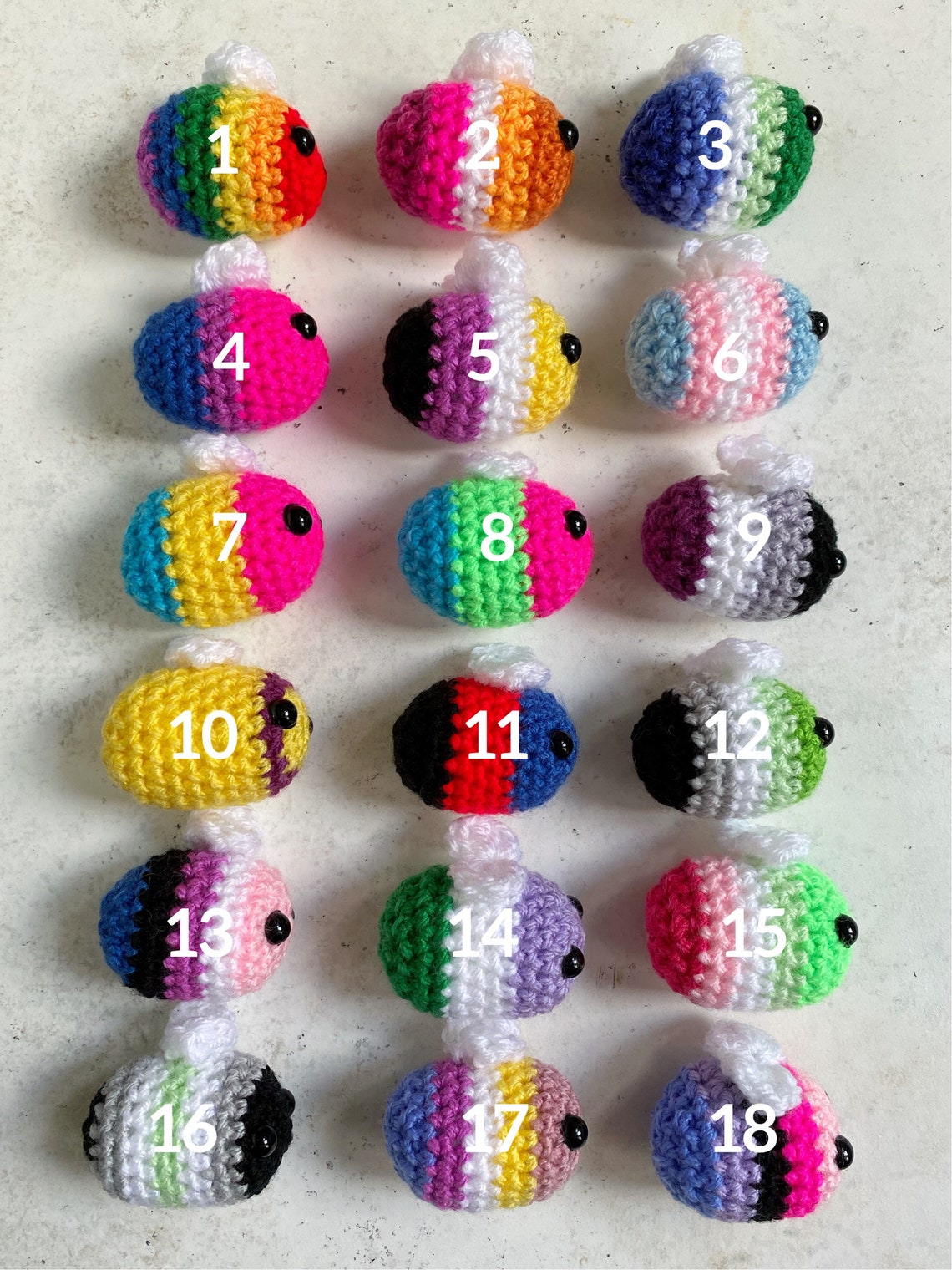 LGBTQ Crochet Bees Pride Bees Rainbow Bee Amigurumi - Etsy UK