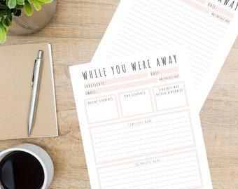 While You Were Away Template - Etsy Ireland