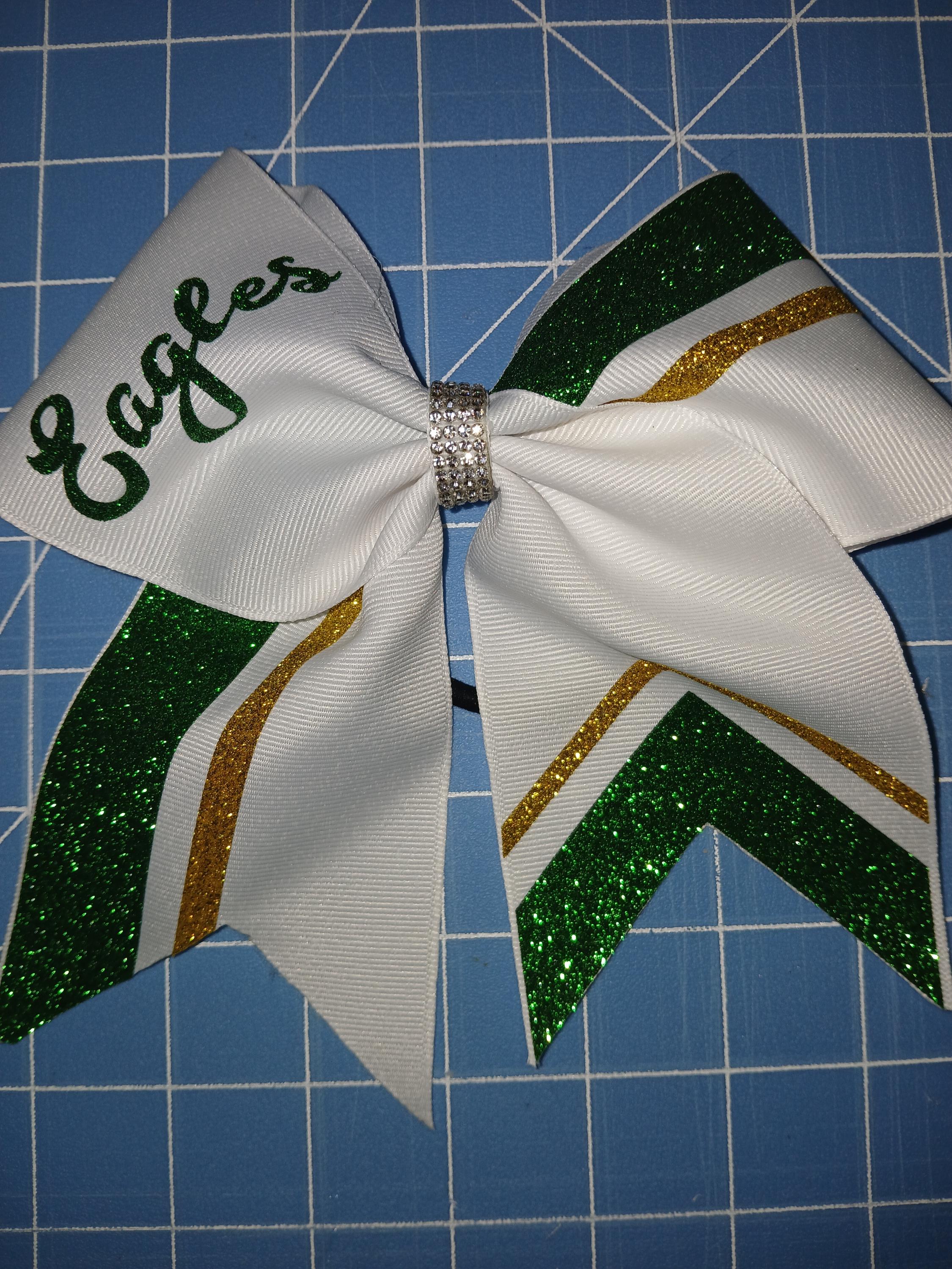 Green and Gold Cheer Bow - Etsy