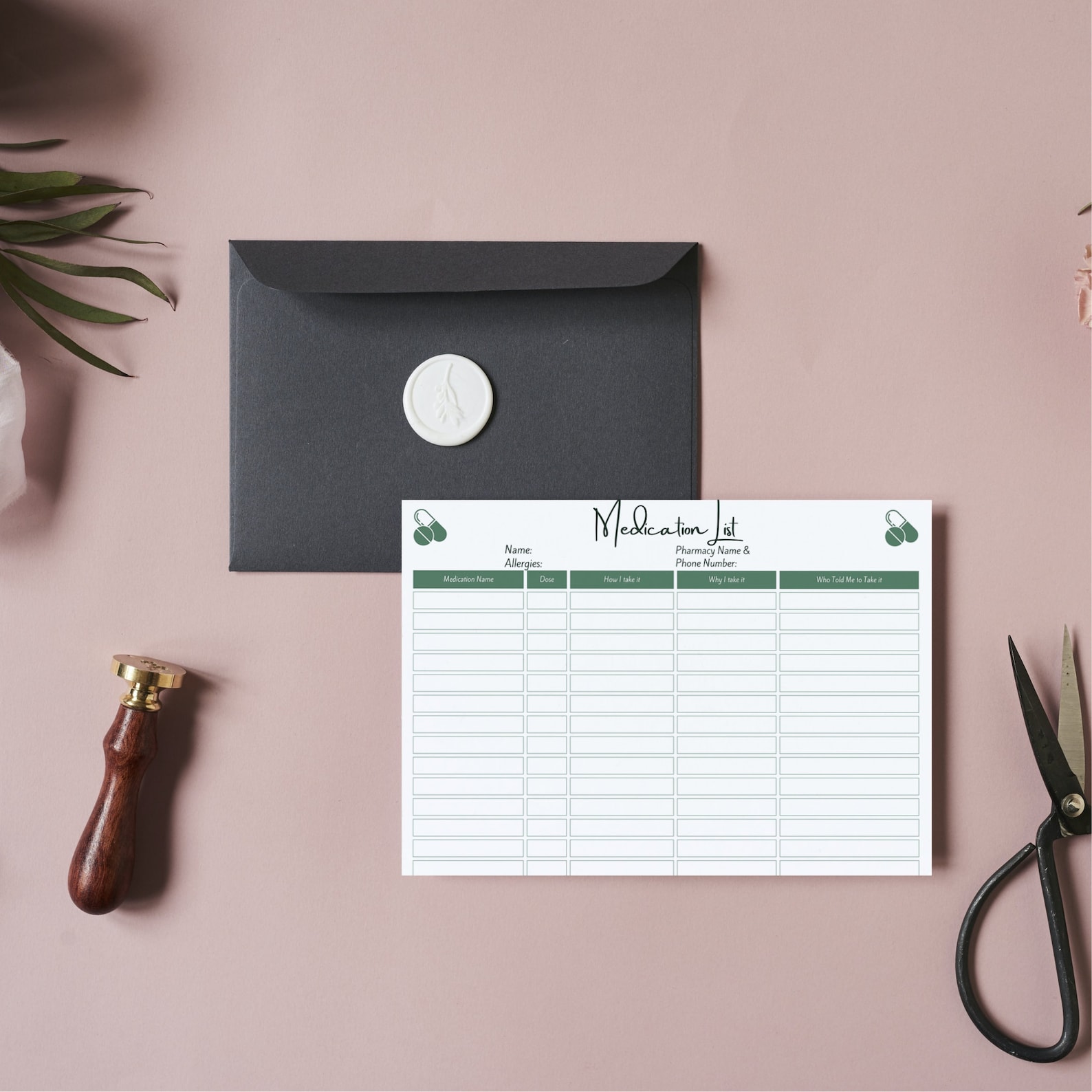 Medication List and Wallet Card//editable and Printable - Etsy Medication List and Wallet Card//editable and Printable - Etsy