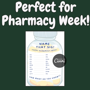 Pharmacy Game Name That Sig//pharmacy Week//medication Knowledge ...