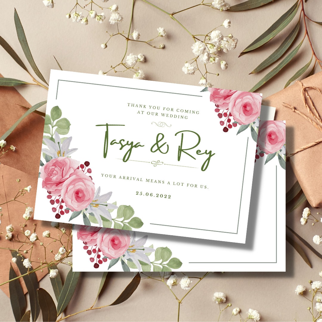 White Invitation Wedding Card Template Standard Size 14.8 X 10.5 ...
