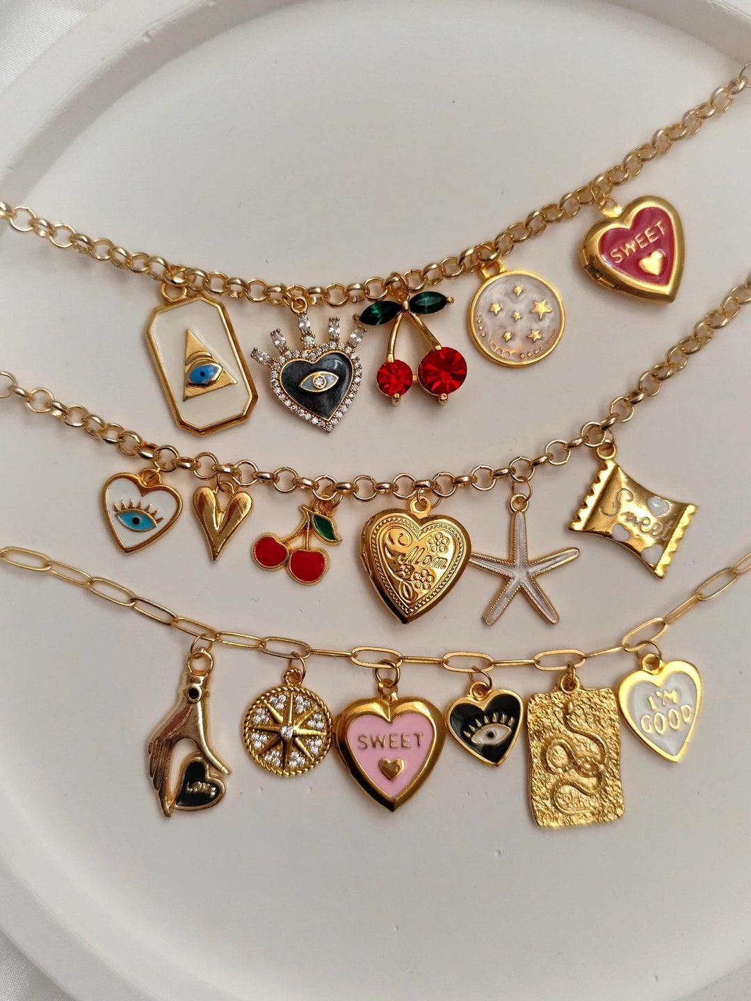 Build Your Own Custom Charm Necklace, Pick Your Charms, Gold Charm ...