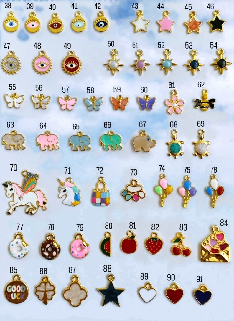 Build Your Own Custom Charm Necklace, Gold Charm Necklace, Customizable ...