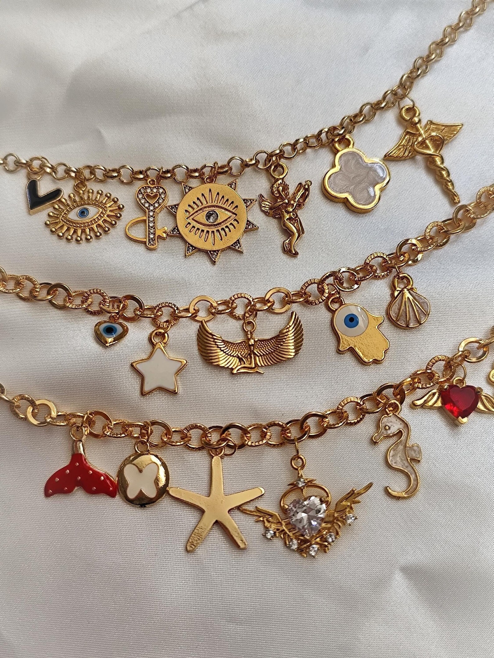 Build Your Own Custom Charm Bracelets for Women, Pick Your Charms, Gold ...