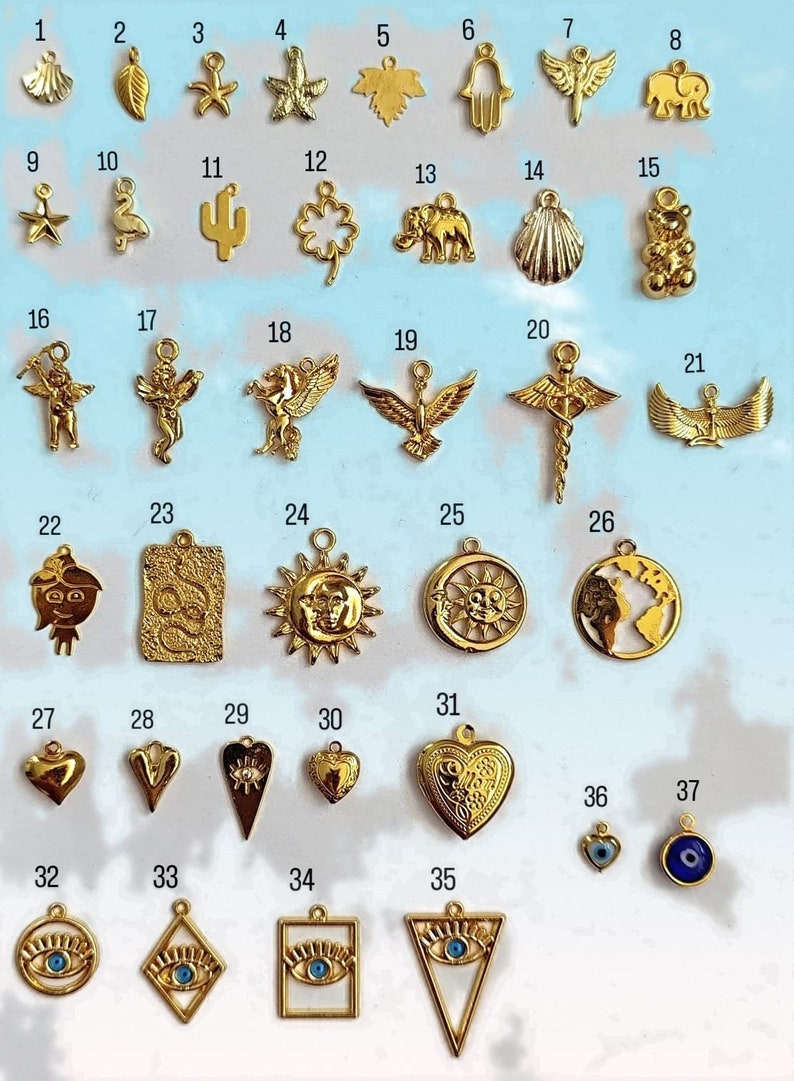 Build Your Own Custom Charm Necklace, Custom Gold Charm Necklace ...